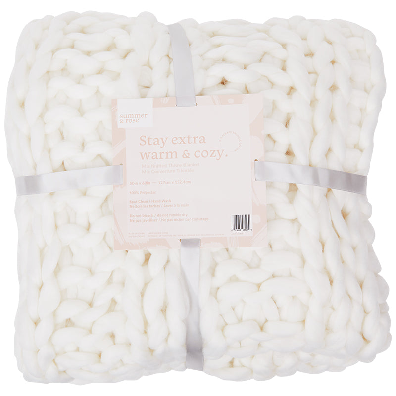 Mia Knitted Throw - Knit Blanket | Summer & Rose – Summer and Rose
